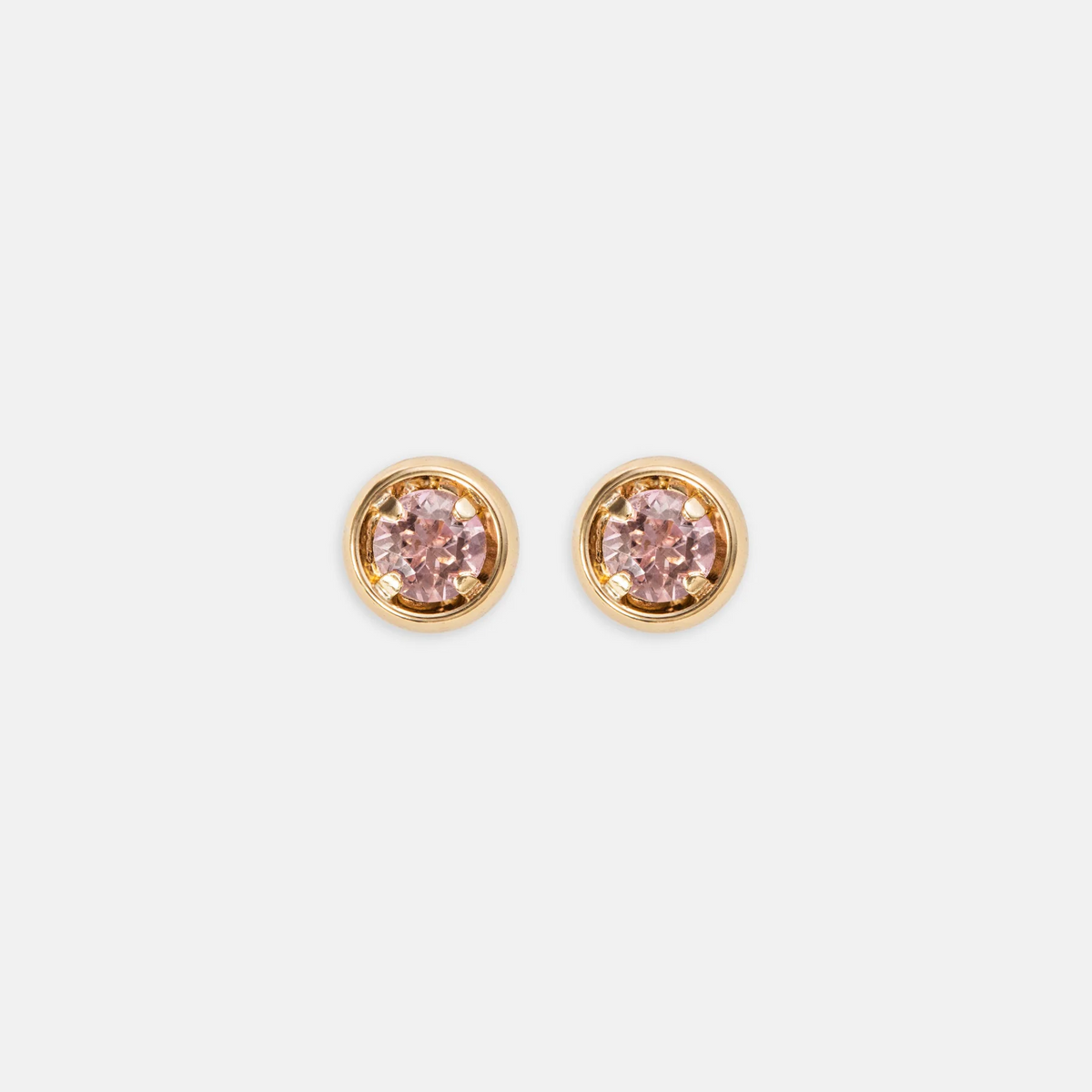 Rebekah Price Paola Gold Studs - Light Rose — Grace the Boutique