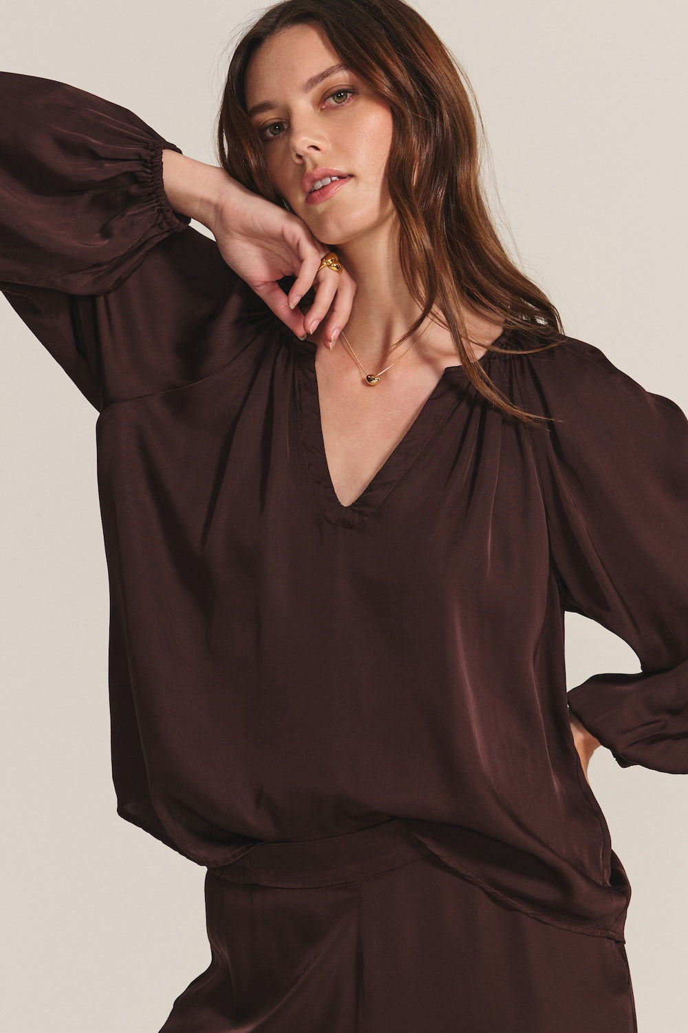 Velvet Lyla Top - Mulch — Grace the Boutique